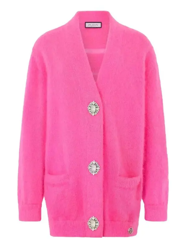 Philipp Plein Hexagon Embellished Cardigan - Pink