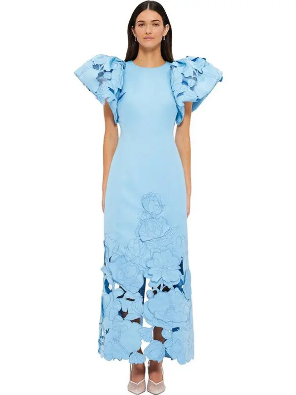 LEO LIN Lucinda Appliqué Maxi Dress - Cornflower Blue