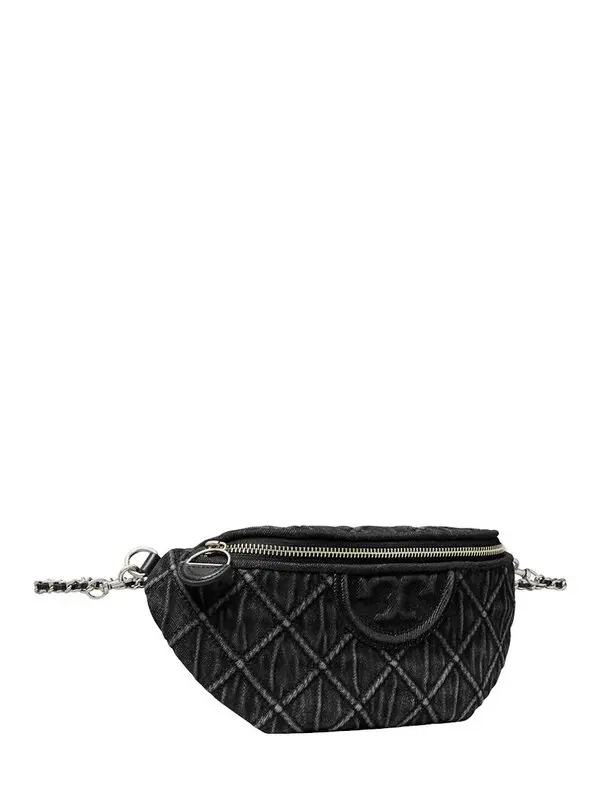 Tory Burch Fleming Denim Belt Bag - Black