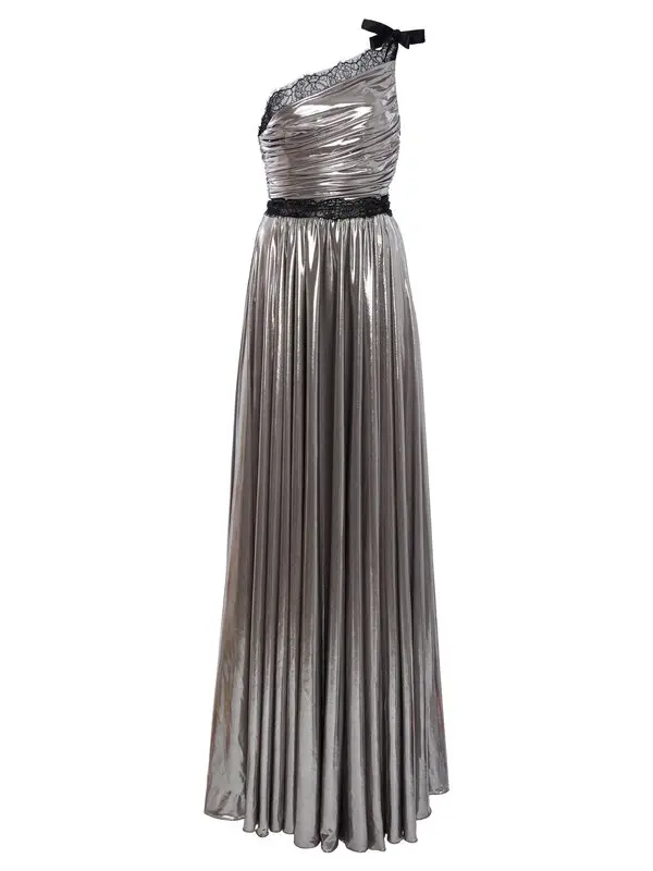 Giambattista Valli Asymmetric Liquid Dress - Silver