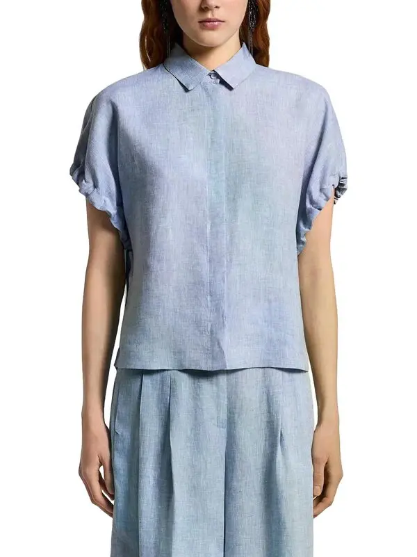 Peserico Ruched-detail Shirt - Blue