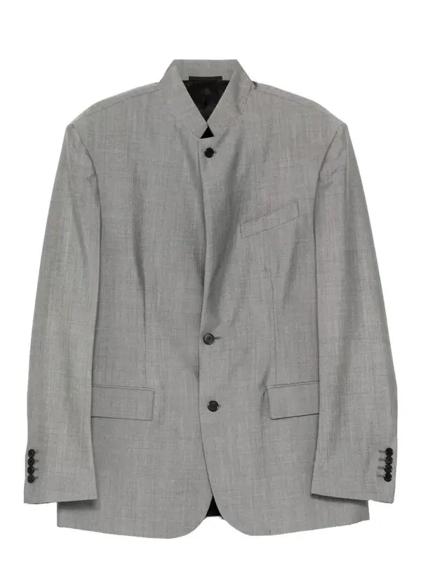 LANVIN Mandarin-collar Long-sleeve Blazer - Grey