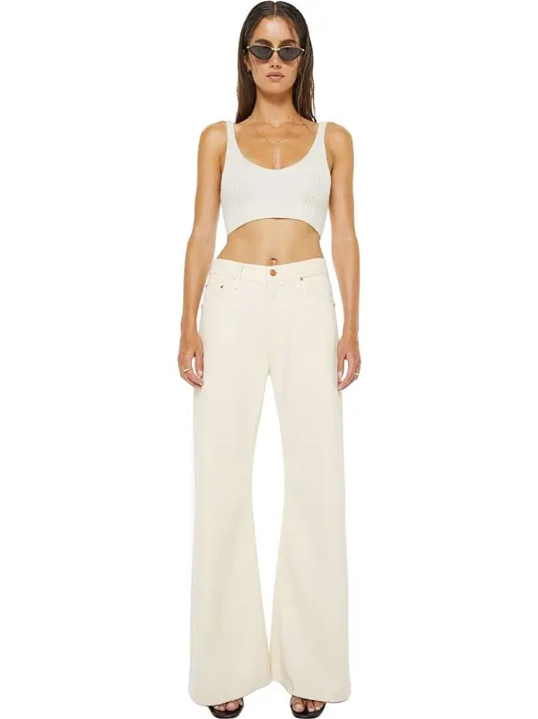 MOTHER The Lemon Twist Sneak Natural Jeans - White