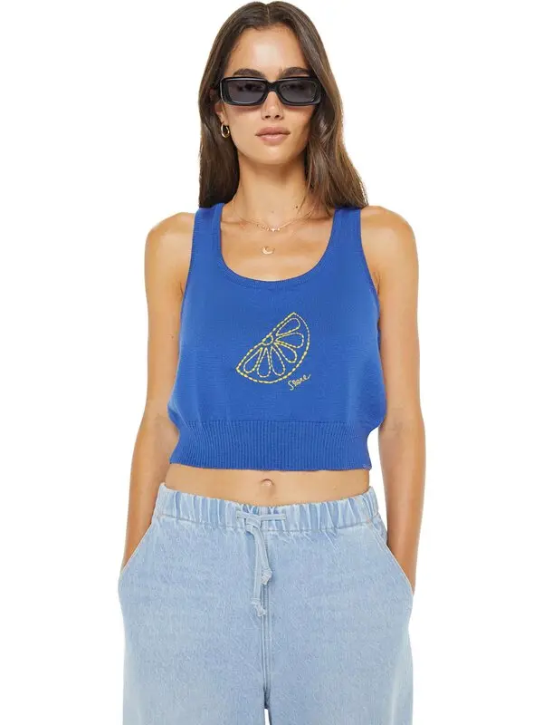 MOTHER Relaxed Wool Tank Top - Blue
