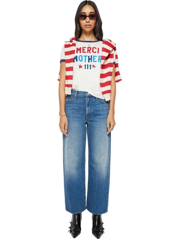 MOTHER Merci X The Dodger Ankle Straight Leg Jeans - Blue