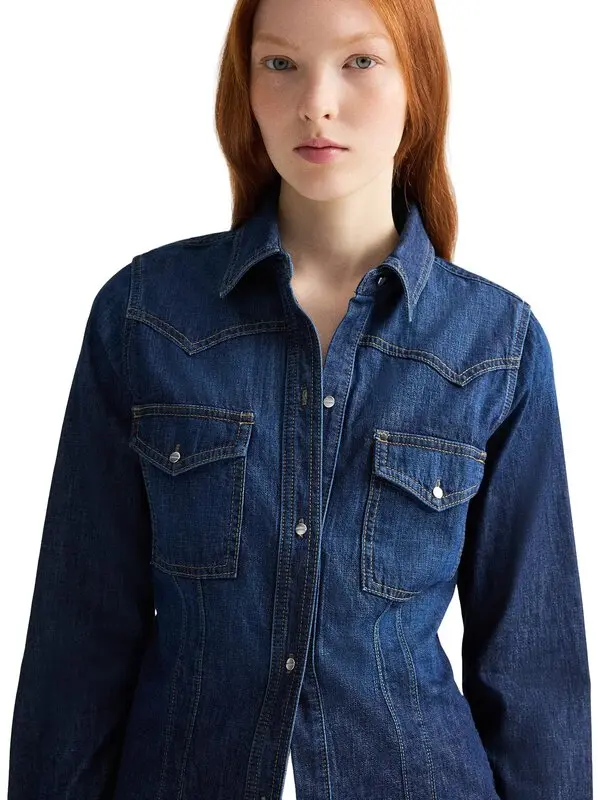 TWP Mustang Sally Denim Shirt - Dark Wash