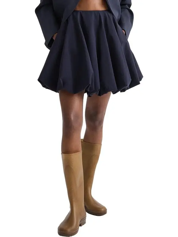 TWP Julia Bubble-hem Mini Skirt - Midnight