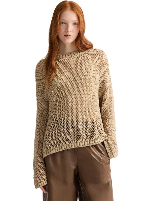 TWP Open Range Sweater In Cotton Wool - Ermine