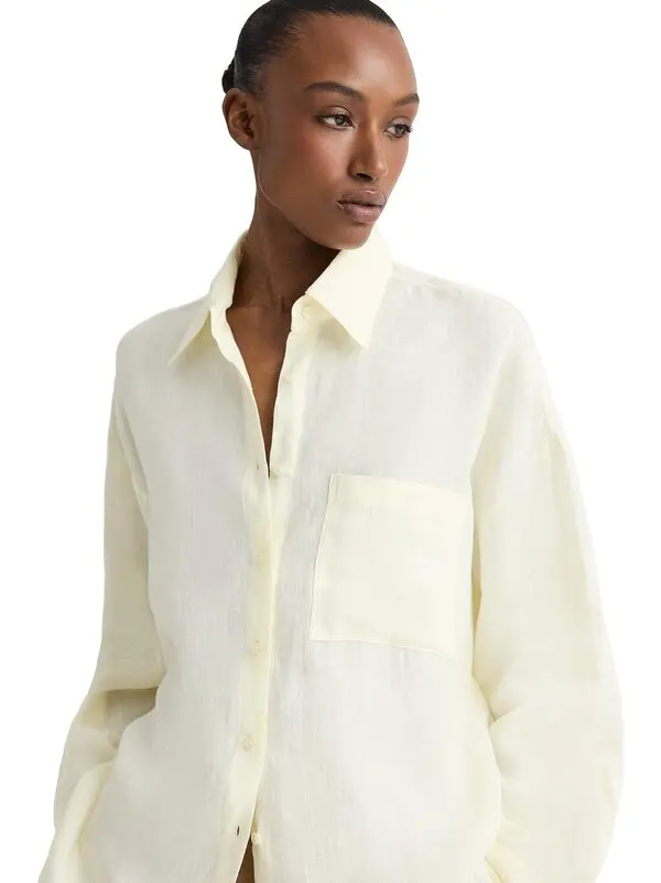 TWP Something Borrowed Linen Shirt - Glass Green
