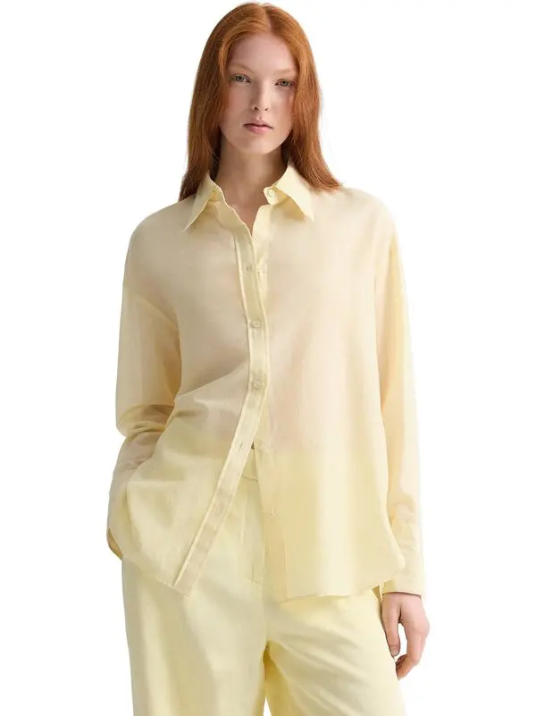 TWP Cotton Silk Organza Big Joe Shirt - Flan