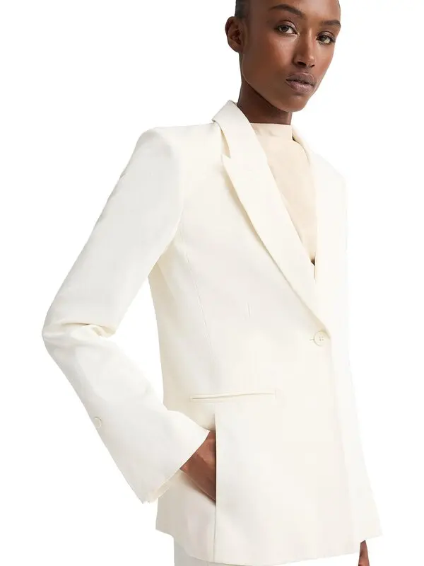 TWP Coated Viscose Linen Her Fit Blazer - Bone