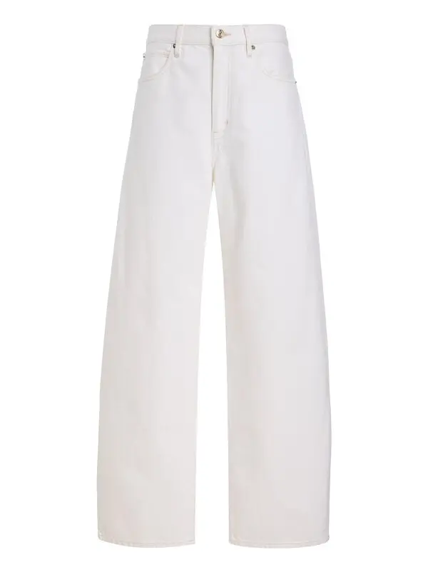 FRAME The Bubble Rigid High-rise Barrel-leg Jeans - White