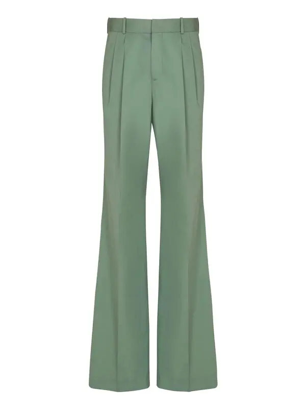 Balmain Pleated Cotton Trousers - Green