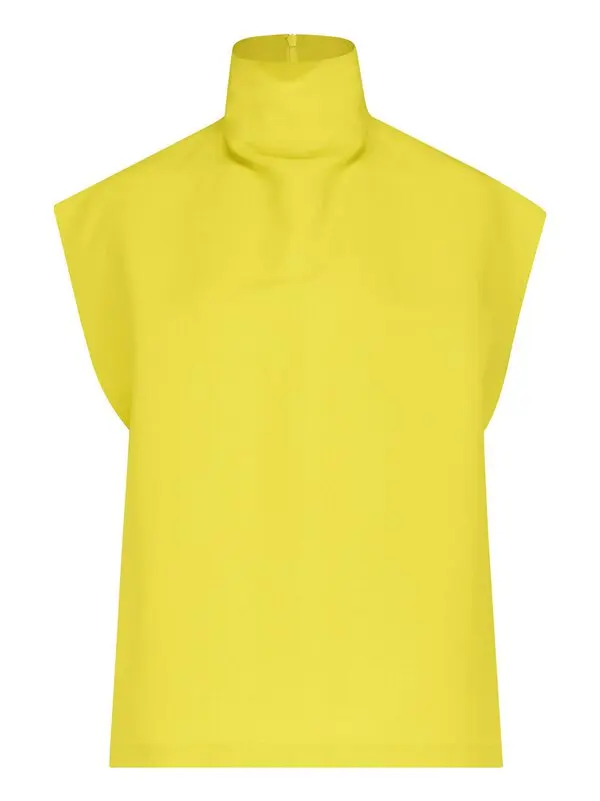 Alaïa High-neck Poplin Top - Lime Green