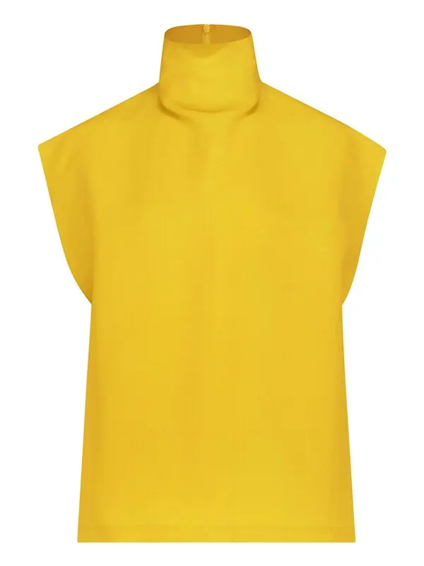 Alaïa High-neck Poplin Top - Lime Green
