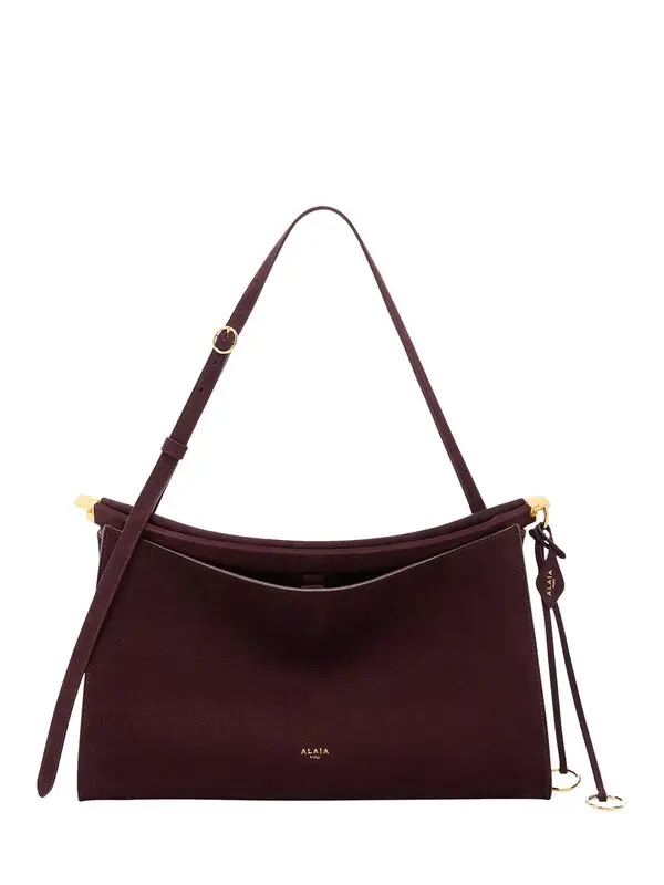 Alaïa Le Click Pocket 35 Suede Bag - Burgundy
