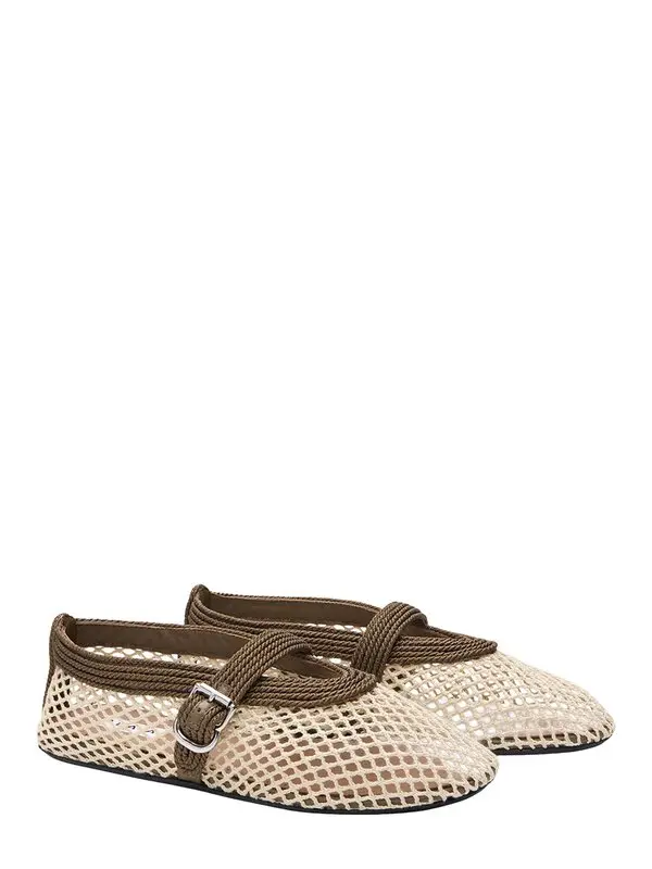Alaïa Mesh Ballet Flats - Khaki
