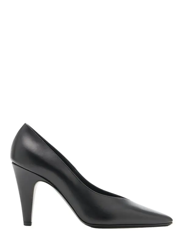 Alaïa Cone Heel Laminated Leather Pumps - Black