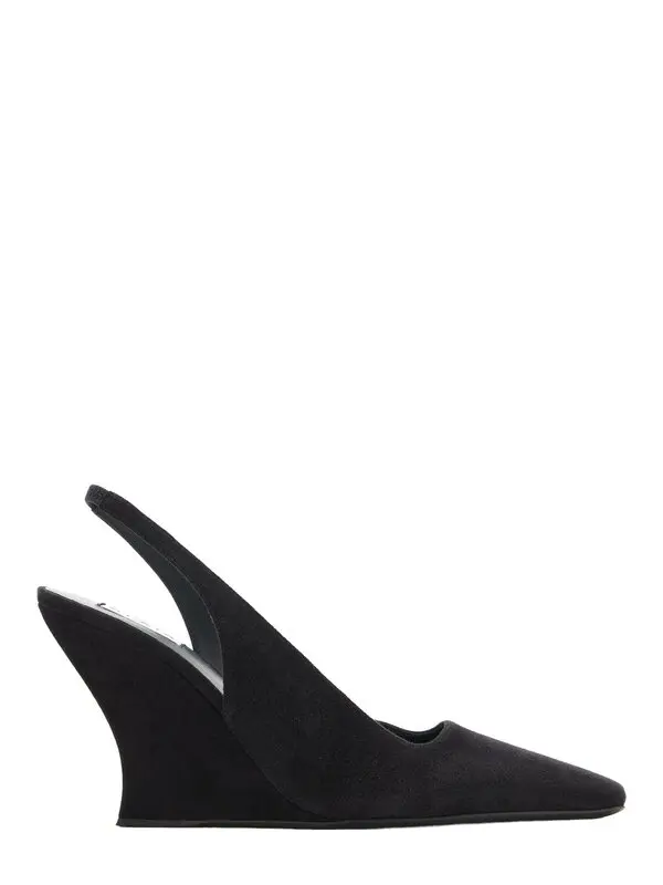 Alaïa Wave Suede Slingback Pumps - Black