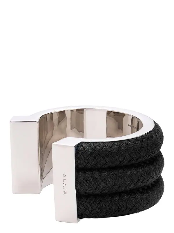 Alaïa Cotton Cord Cuff - Black