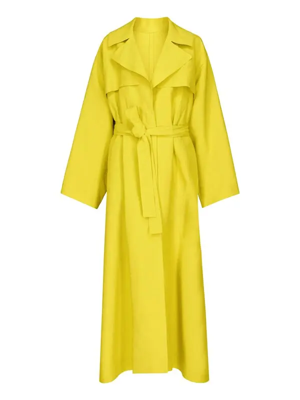 Alaïa Poplin Trench Coat - Lime Green