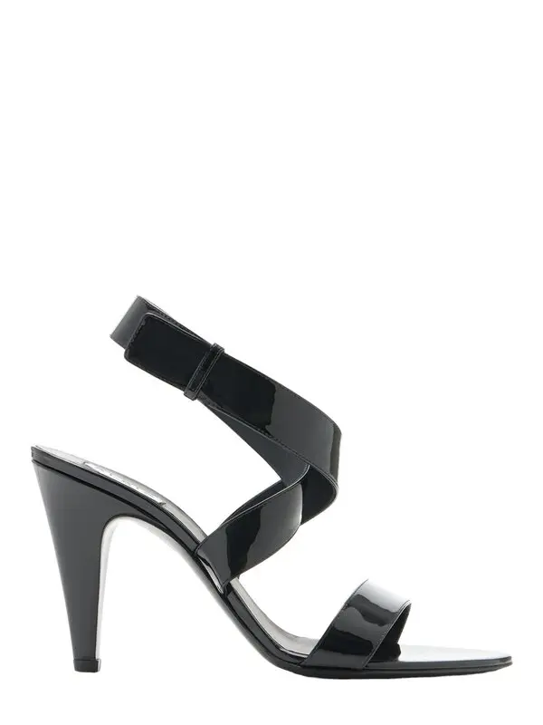 Alaïa Cone Heel Patent Leather Sandals - Black