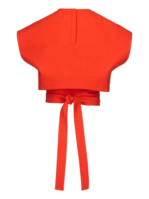 Alaïa Belted Cotton Top - Orange