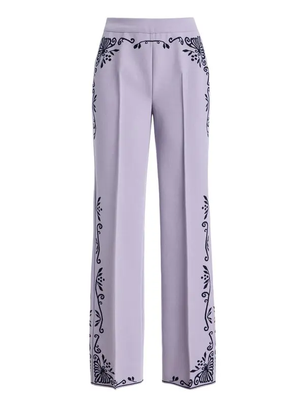 HIGH SPORT Scroll Cropped Flare Pants - Purple