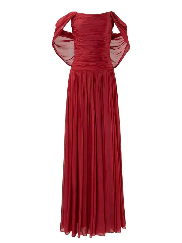 LA FUORI Ruffled Maxi Dress - Red
