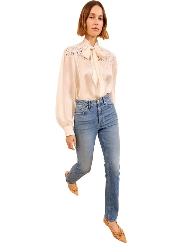 Ulla Johnson Lenora Silk Blouse - Chalk