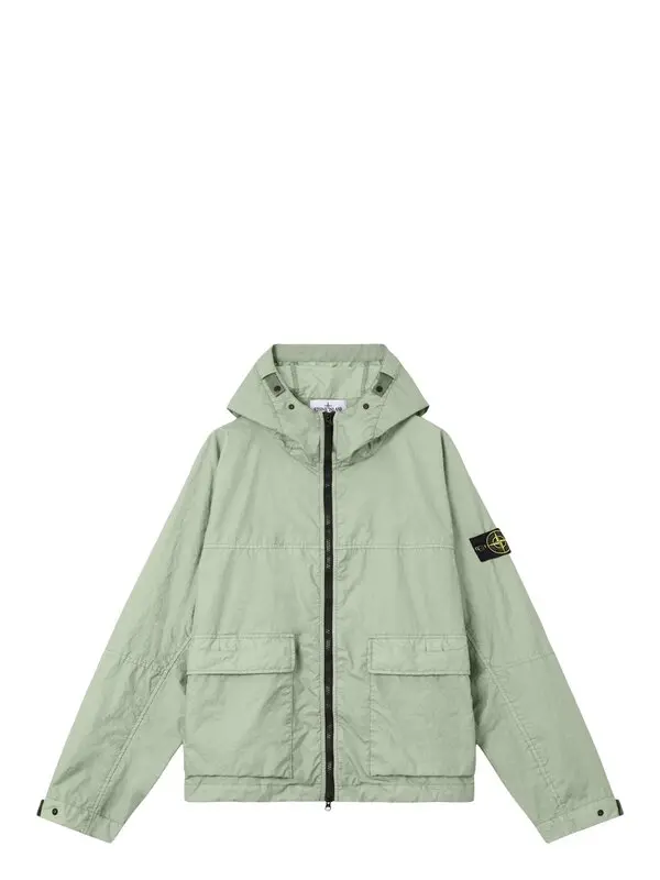Stone Island Logo Nylon Bomber Jacket - Green