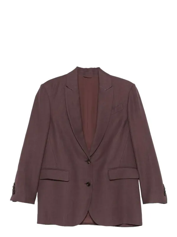 Brunello Cucinelli Single-breasted Blazer Jacket - Brown