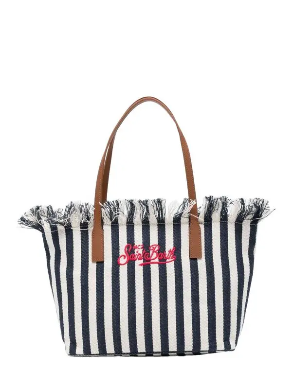 MC2 SAINT BARTH Striped Handbag With Fringed Trim - Multi