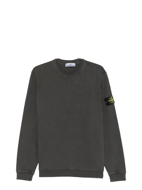Stone Island Crewneck Sweatshirt With Logo - Black