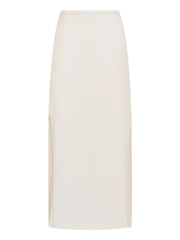 Seventy Long Skirt With Slit - White