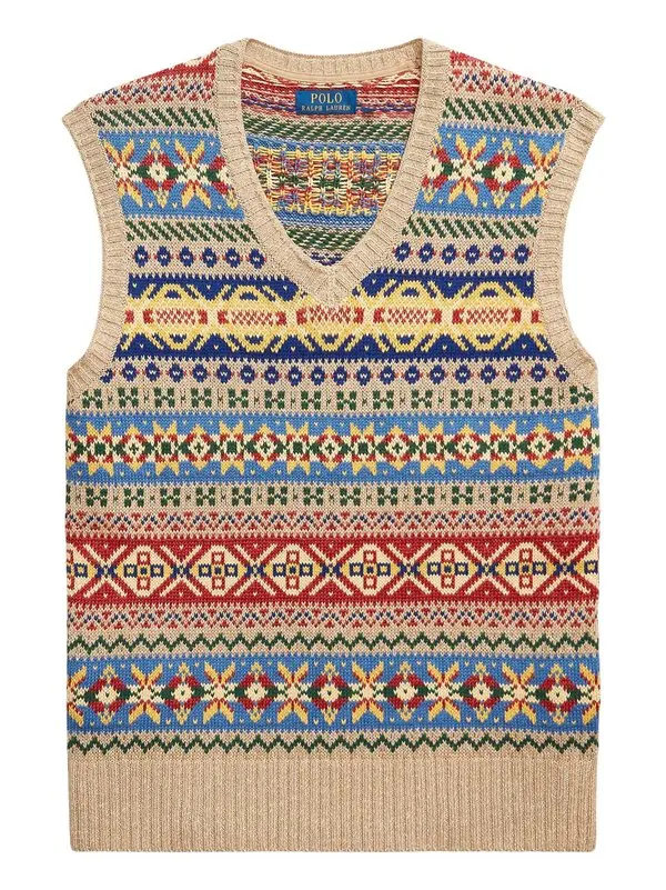 Polo Ralph Lauren Fair Isle Knit Vest - Beige