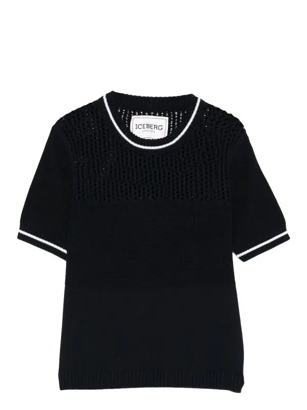 Iceberg Crew Neck Knitted Sweater - Blue