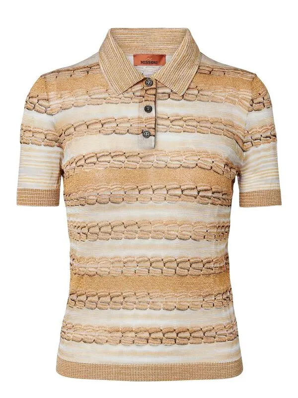 Missoni Lamé Polo Shirt - Gold