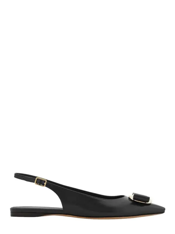 FERRAGAMO Leather Slingback Pumps - Black