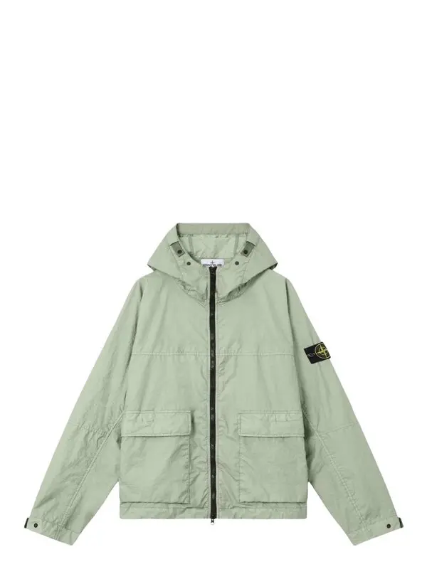 Stone Island Logo Nylon Bomber Jacket - Green