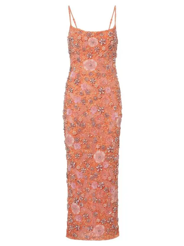 Rachel Gilbert Francesca Embellished Floral Gown - Pink