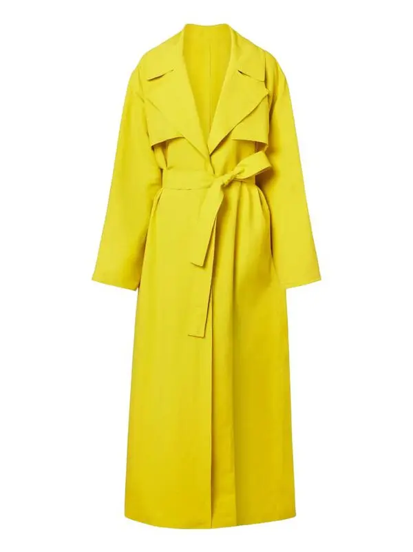 Alaïa Oversized Poplin Trench Coat - Yellow