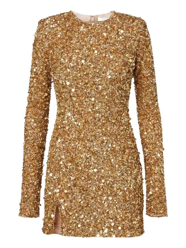 Rachel Gilbert Phillipe Embellished Minidress - Gold