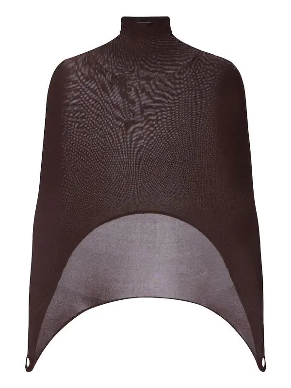 Alaïa Open-back Silk-blend Turtleneck Top - Brown
