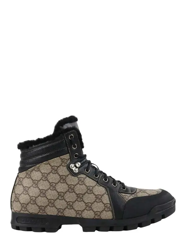 Gucci Nebraska Fur-lined Boot - Brown