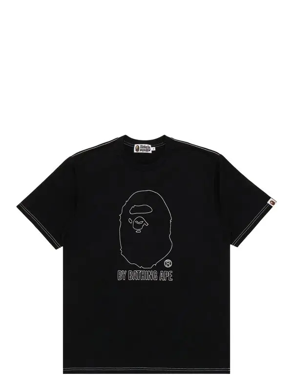 A BATHING APE Exclusive Contrast Stitching Relaxed Fit Tee - Black