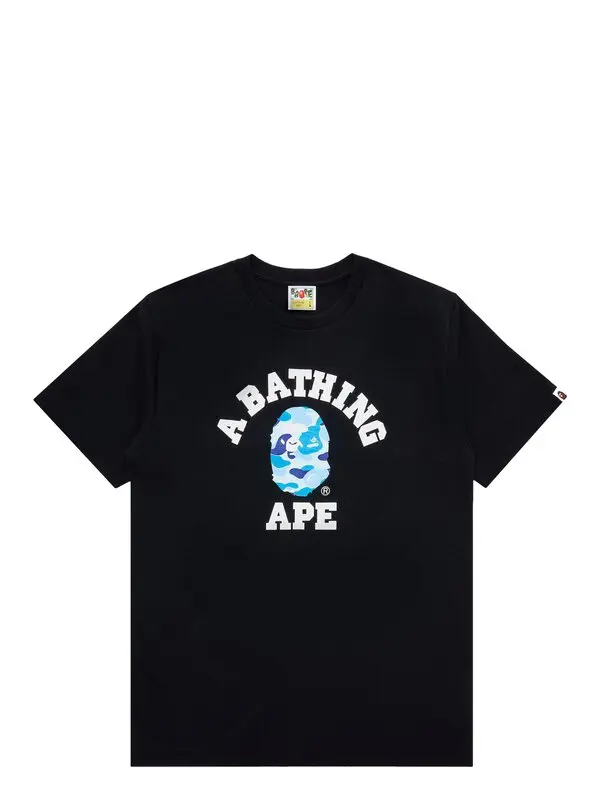 A BATHING APE Abc Camo College Tee Blue - Black