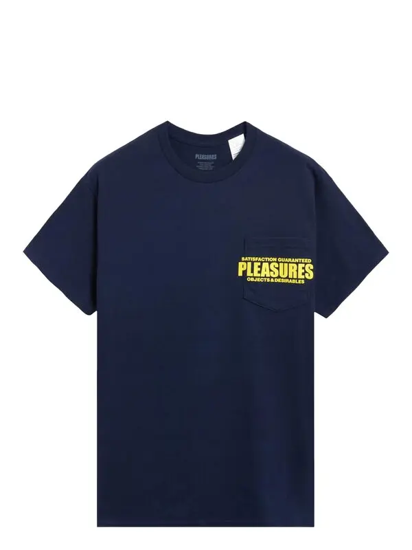 PLEASURES Staff Pocket T-shirt 'navy - Blue