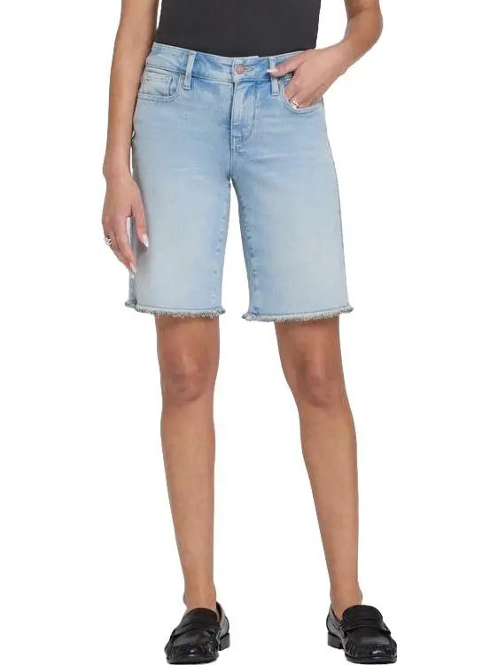 NYDJ Lilly Relaxed Long Denim Shorts - Keys View