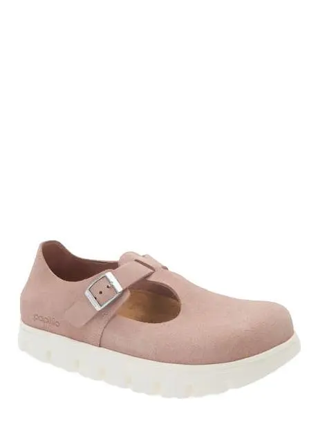 BIRKENSTOCK Papillo Paris Chunky Mary Jane - Pink Clay Suede